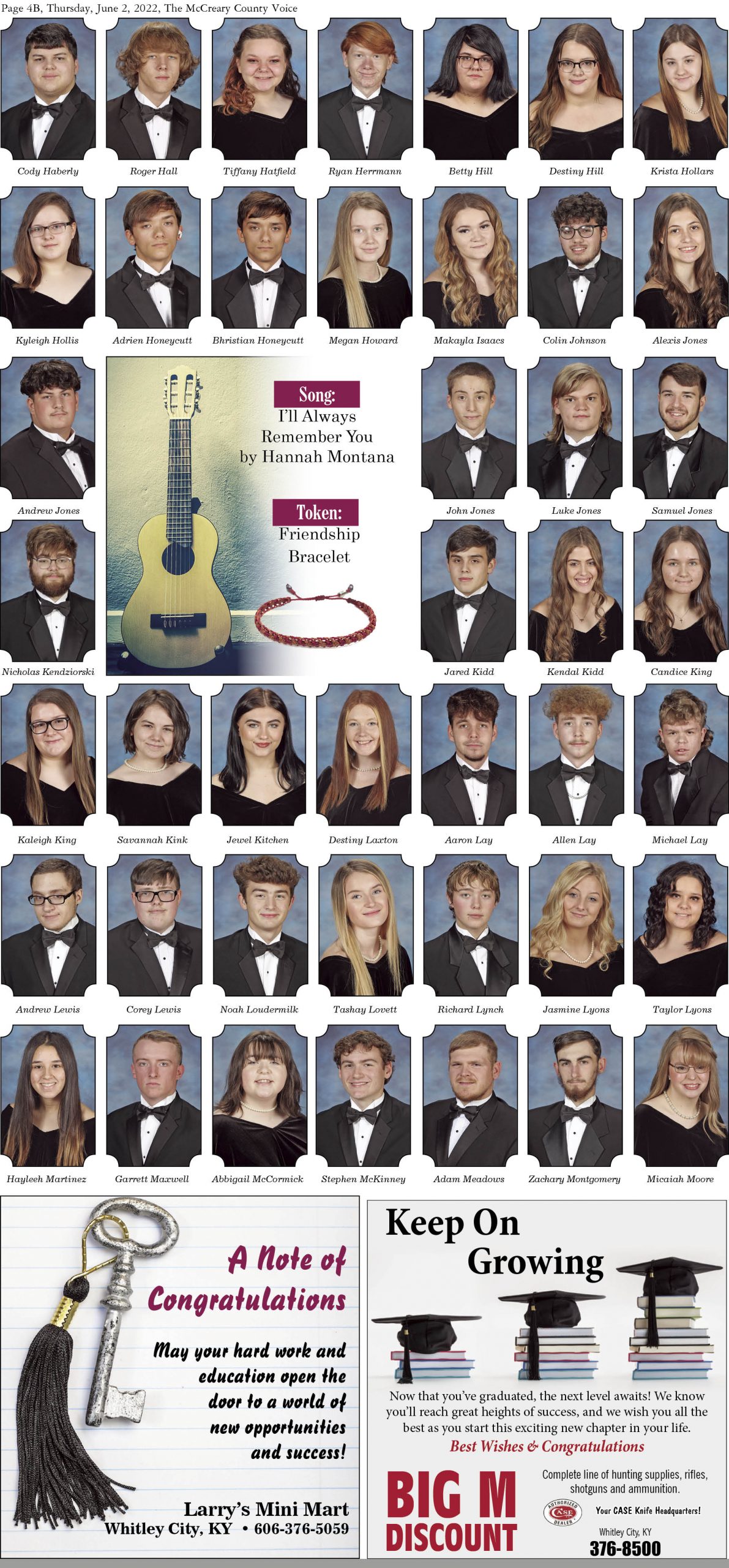 Introducing the Class of 2022 – McCreary Journal